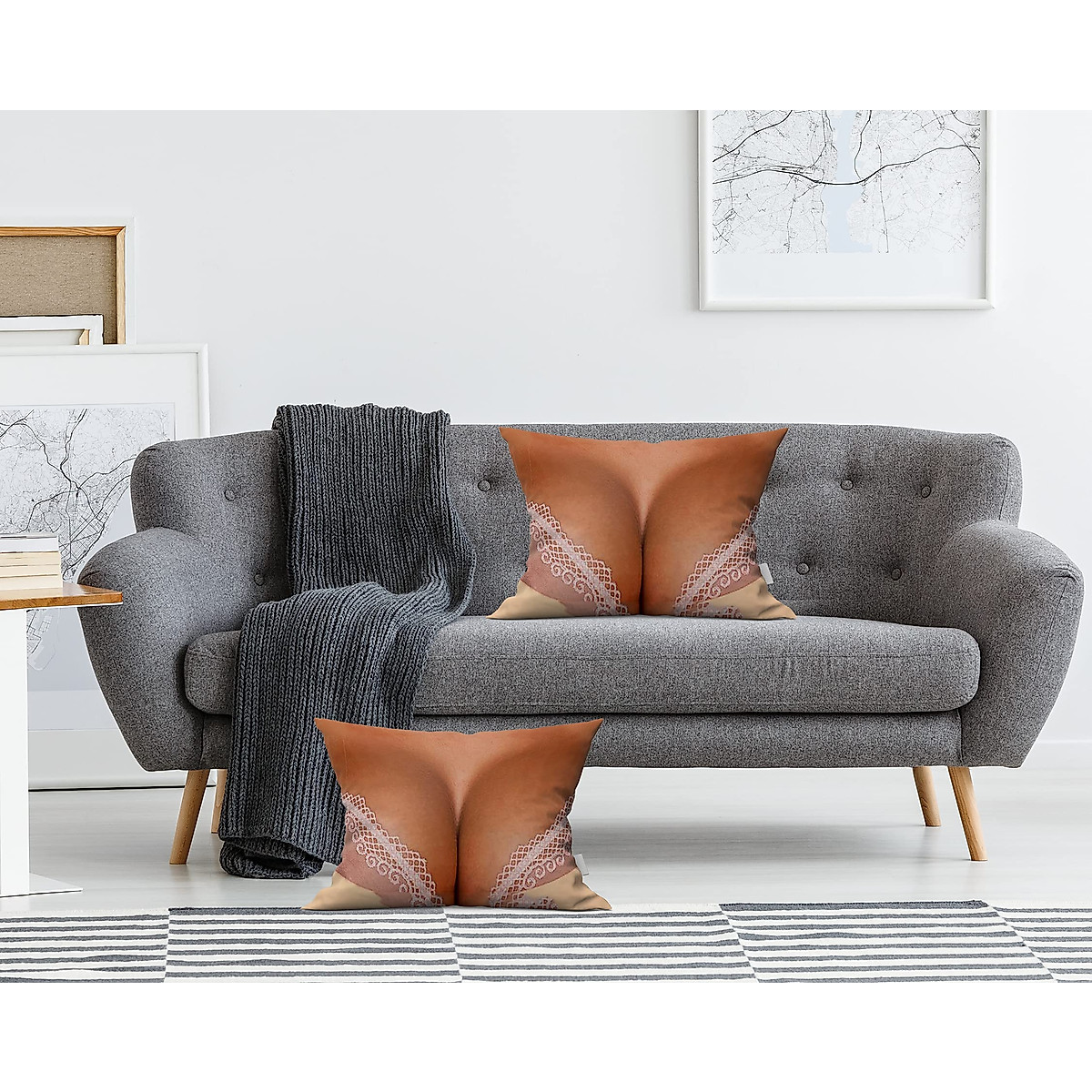 Taysta Decorative Throw Pillow Cases Covers Boob Big Boobs 20x26 Decor Pillow Cove Case Pillowcase Two Sided