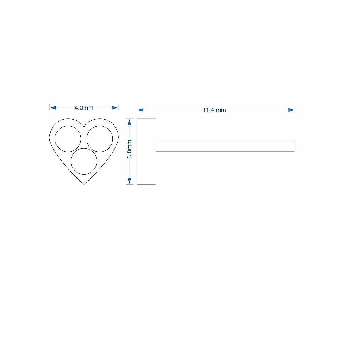 Ted Baker Neena Nano Heart Stud Earrings - Silver or Rose Gold Tone Options