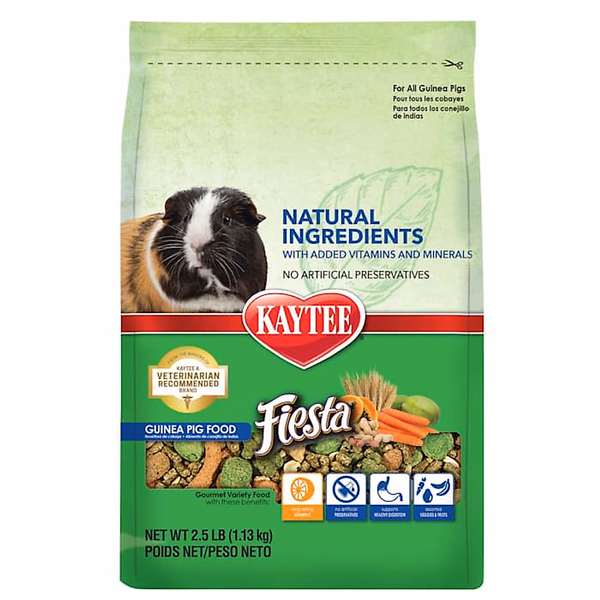 Kaytee Fiesta Naturals Guinea Pig Food, 2.5 lbs