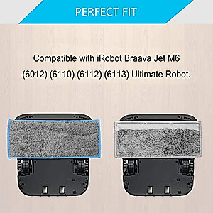 Garbage fighter Mopping Pads Replacement for iRobot Braava Jet M6 (6012) (6110) (6112) (6113) - 10 Pack Washable Reusable Sweeping Cloth Pads - Wi-Fi Connected Robot Mop (5 Wet Pads and 5 Dry Pads)