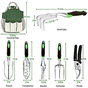 AOKIWO 83 Pcs Garden Tools Set Succulent Tools Set, Heavy Duty Aluminum Manual Garden Kit Outdoor Gardening Gifts Tools for Men Women (Green)