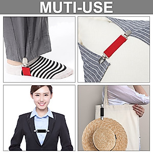 8 Pcs Elastic Kids Mitten Clips Glove Clips for Toddlers Babies Children Hat Clip Winter Dress Cinch Clip Back Shawl Clip (Red, Black)