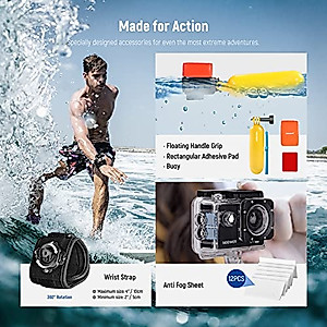 NEEWER Pro Version 61 in 1 Action Camera Accessory Kit Compatible with GoPro Hero 11 10 9 8 7 6 5 4 GoPro Max GoPro Fusion Insta360 DJI Osmo Action Action 2 AKASO and More