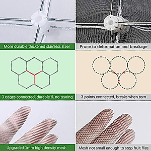 Mesh Food Covers for Outdoors - 7 Pack Upgraded 1 Extra Large 40x24 in & 6 Large 17x17 in Outdoor Party Food Cover Tent Collapsible Picnic Nets Umbrella Screen Pop Up Food Dome for Outside (White)