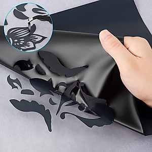 Black Heat Transfer Vinyl 12" x 35ft Black HTV Vinyl Roll, Heat Transfer Vinyl for T Shirts, Black Iron on Vinyl for Cricut & Cameo, Silhouette, Easy to Cut & Weed