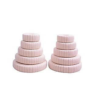Yoga Chumbals Set Of 10pcs (White), Pune Chumbals set, Iyengar Yoga, Yoga donuts, Yoga props, Restorative yoga, yin yoga, yoga accessories, yoga equipments, cotton chumbals set