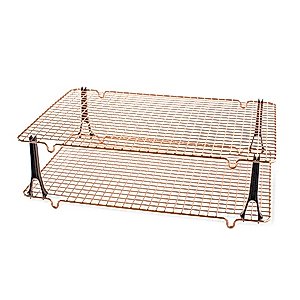 Nordic Ware Stackable Cooling 2 Copper Racks Plus 4 Snap-On Legs, 16.875 in × 11.5 in × 0.75 in
