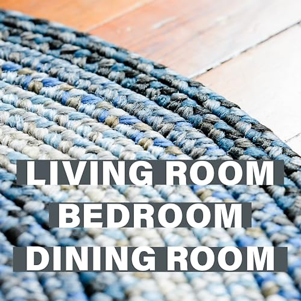 Homespice Juniper 4 x 6 Area Rug for Bedroom and Living Room, Also Ideal to Use as a Blue Outdoor Rug for Deck and Patio - Spill Proof and Stain Resistant - Reversible Indoor Outdoor Rugs 4x6 Feet