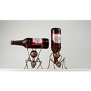 Fantasee - Ant Wine Holder, Stainless Steel Wine Freestanding Rack Bottle Holder Novelty for Gift Kitchen Home Decoration (Bronze - Ant3)