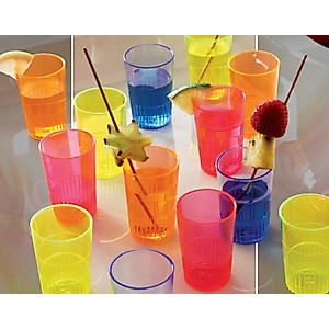 zappy 48 1.5 oz Straight Wall Shooter Hard Disposable Plastic Shot Glasses Party Bar Glasses Wedding Cups Wine Glass Cocktail Champagne Martini Neon Party Cups Colored Drinking Glasses Shooter Glass