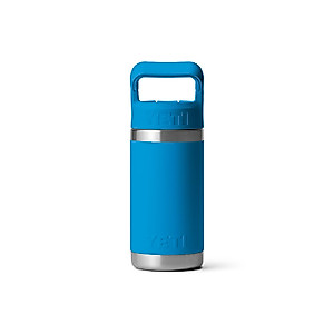 YETI Rambler Jr. 12 oz Kids Bottle, with Straw Cap, Big Wave Blue