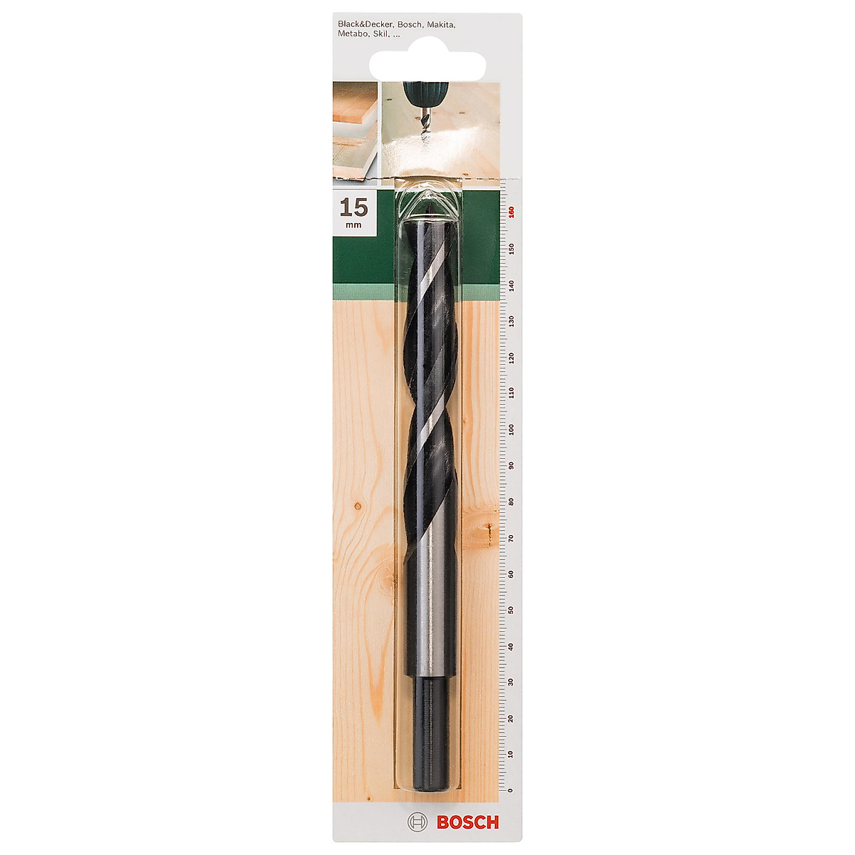 Bosch 2609255212 160mm Brad Point Drill Bits with Diameter 15mm