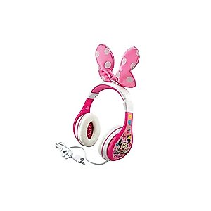 Minnie Mouse Kids Headphones for Kids Adjustable Stereo Tangle-Free 3.5Mm Jack Wired Cord Over Ear Headset for Children Parental Volume Control Safe for School Home & Travel Packaging