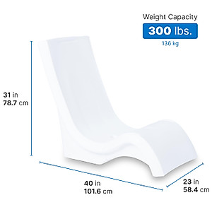 Step2 Vero Pool Chair, Fade-Resistant, Waterproof Patio Furniture for Sun Shelf, Use in Pools up to 9-Inches of Water, Weighted, White