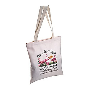 MBMSO Flamingo Gifts Flamingo Tote Bag Flamingo Lover Gifts Pink Flamingo Shopping Bags Be a Flamingo Inspirational Gifts (Be a flamingo TB)