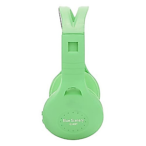 FASJ Wireless Headphones, Bluetooth5.0 Stereo Adjustable On Ear Gaming Headphone with Microphone /3.5mm Interface Supporting FM Memory Card, Noise Cancelling Headset for Sports Travel Work(Green)