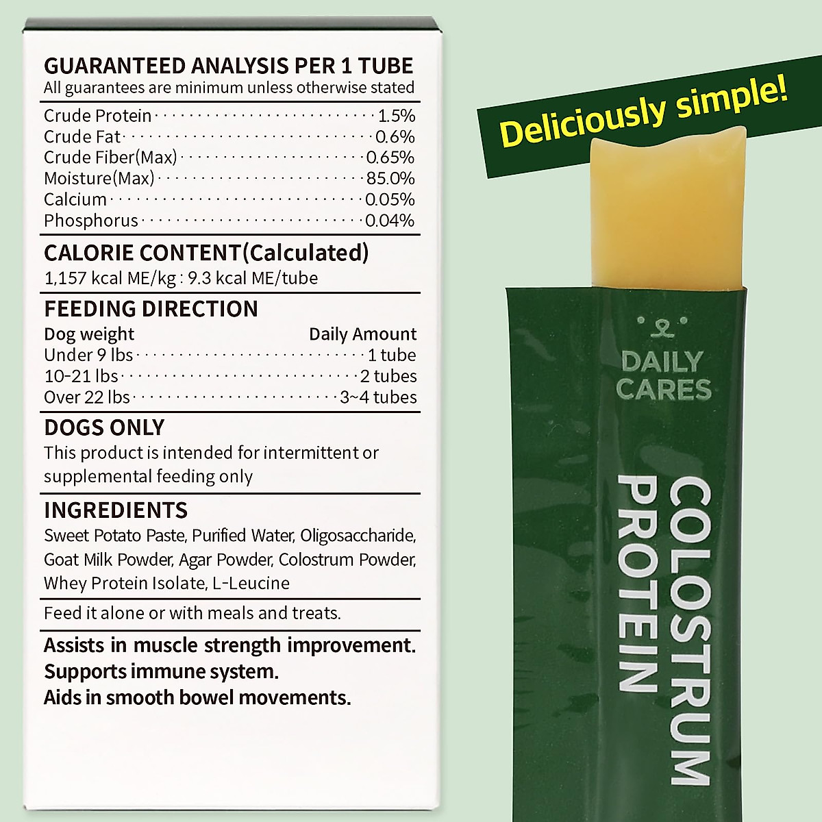 Doctor By Colostrum Protein for Dogs and Puppy – Weight Gain Supplement for Dog - Muscular Strength and Immune System Support with Colostrum, Whey Protein Isolate, Goat Milk – 30 Tubes