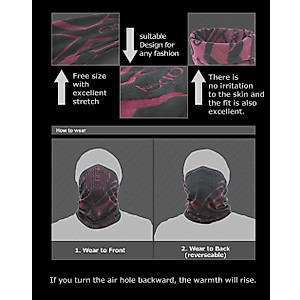 EXIO Winter Neck Warmer Gaiter/Balaclava (1Pack or 2Pack) - Windproof Face Mask for Ski, Snowboard