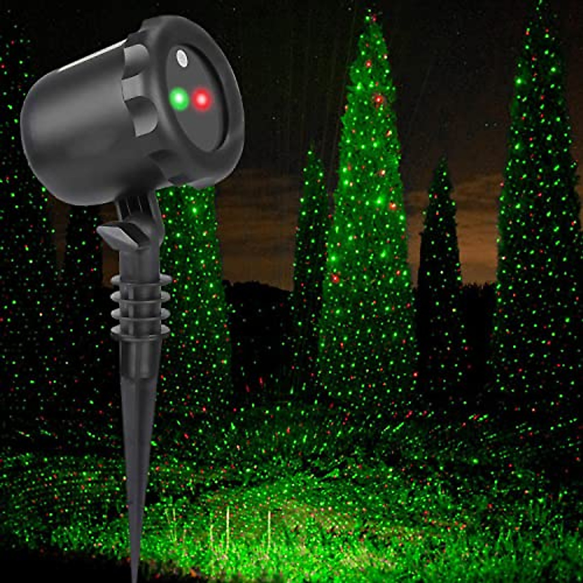 Ledmall Moving Firefly Red and Green Remote Control Laser Christmas Lights, Party, Events, Garden, Decoration, and Landscape Lights