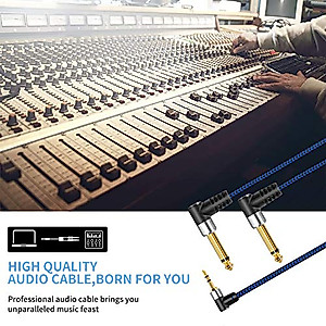 GGMTY 1/8" TRS to Dual 1/4" TS Mono Stereo 6FT Y-Cable Splitter Cord Compatible for Smartphone, iPod,Sound Card,CD Players,Multimedia Speaker,PA Audio and Home Stereo System