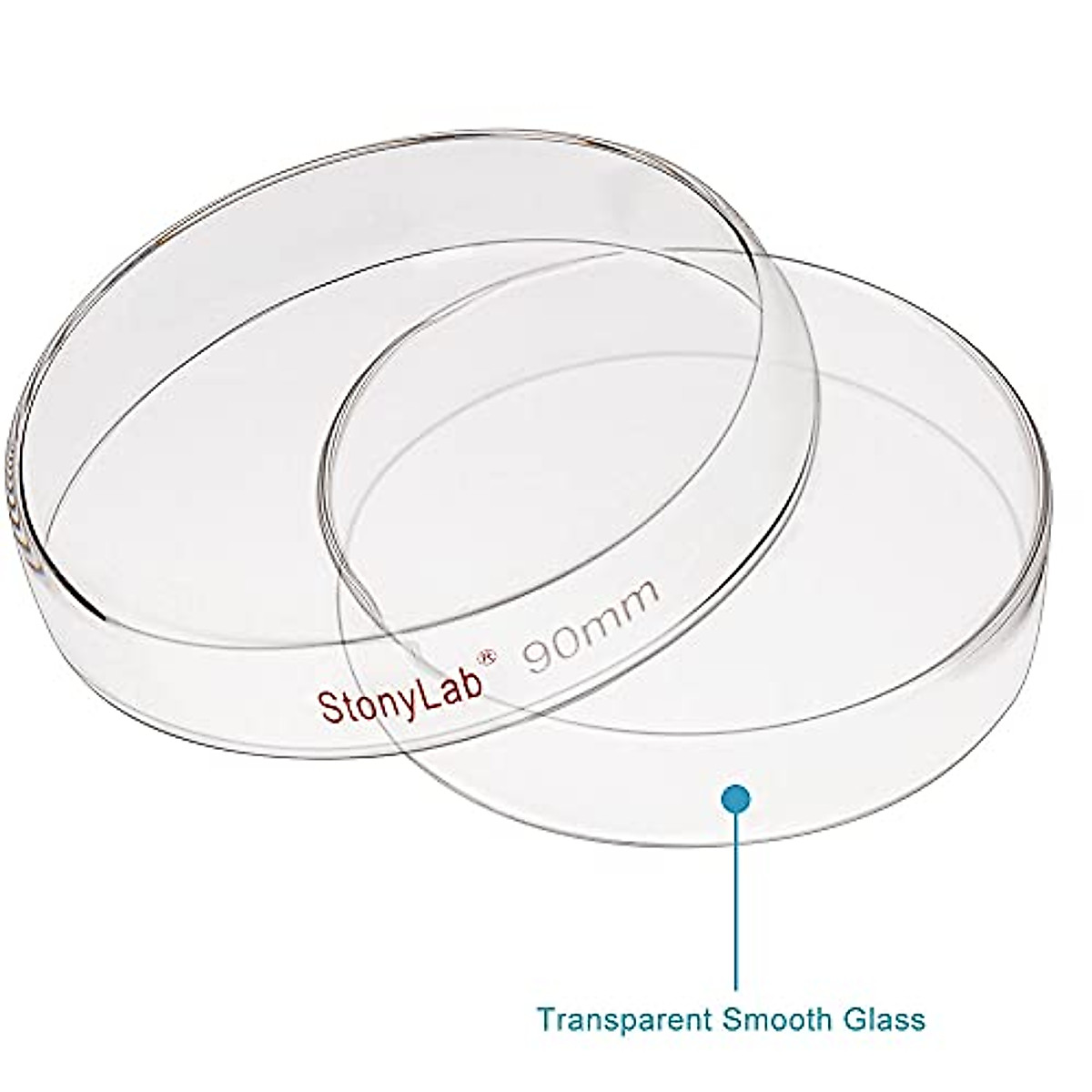 stonylab 10pk Glass Petri Dishes, 90x20 mm Autoclavable Borosilicate Glass Cell Culture Dishes Petri Dishes with Clear Lid for Laboratory