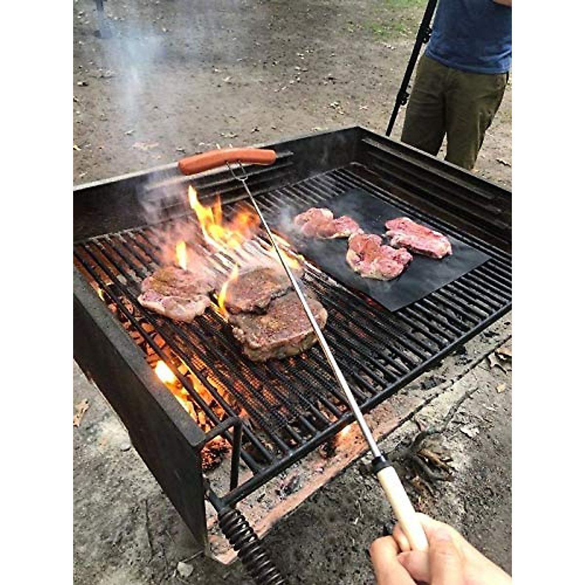 Amestar 12 Pack Marshmallow Roasting Sticks Telescoping Rotating Smores Skewers Hot Dog - 32 inches -Extendable Smores Sticks Forks for fire Pit, Campfire, Camping, Bonfire and Grill