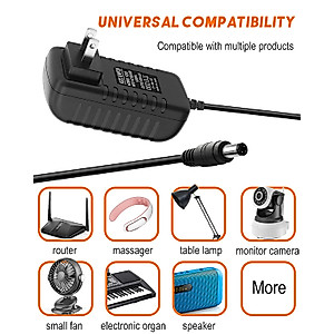 12 Volt 2A Power Adapter Supply12Volt 2000mA Universal AC Adapter AC 100-240V to DC 12V Power Supply Transformer Charger 2.5mm X 5.5mm Wall Plug for DC12V CCTV Camera LED Strip Light