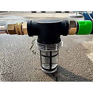 JOEJET Garden Hose Filter, Sediment Filter Attachment for Pressure Washer Inlet Water, Inline Water Filter for Garden Hose with 40 Mesh and 100 Mesh Screen, 2 Pack O-Ring