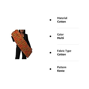 African Kente Print #3- Serengeti Fabric (1 Yard) Kente African Print Fabric Cotton 44" Wide Head wrap Head tie Scarf Choir African Dance Black History Month African American Men Women Kids