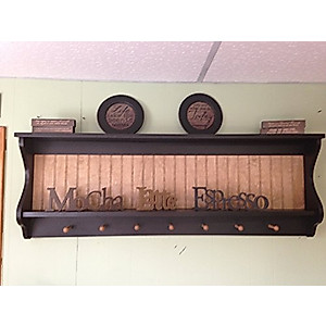 Primitive Plate Rack Wall Shelf Country Wood Display Plate and Bowl Rack Shaker Shelf