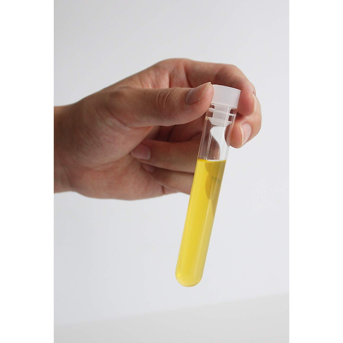 JOYYU 12x100mm 8ml Clear Plastic Test Tubes with Caps for Scientific Experiments, Easter, Scientific Themed Kids Birthday Party Supplies, Eyelash Brushes/Candy Storage(50 Pack)