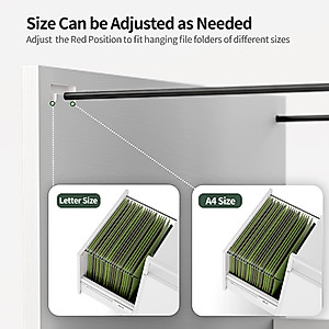 FEZIBO File Cabinet with Lock for Home Office, 2-Drawer Rolling Filing Cabinet, Under Desk Home Office File Cabinet for A4, Letter Size, Printer Stand, Wooden Storage Cabinet, White