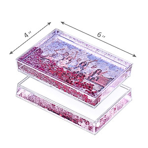 Kingho Glitter Picture Frame Cute Liquid Acrylic Photo Frames for Family Friends Couples Gifts, Mount for 4x6 inch (10x15 cm) Picture