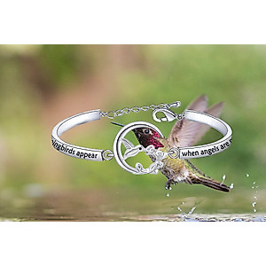 SEIRAA Hummingbird Gifts Hummingbird Memorial Gift Hummingbirds Appear When Angels are Near Bracelet Loss of Love One Gift (Hummingbird bracelet)