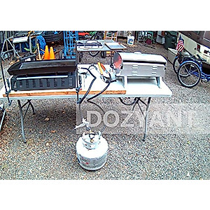 DOZYANT Propane Splitter, Propane Tank Y Splitter Adapter with Gauge, 2 Way LP Gas Adapter Tee Connector for 20lb Propane Tank Cylinder, Work with BBQ Grills, Camping Stoves, Gas Burners, Heater