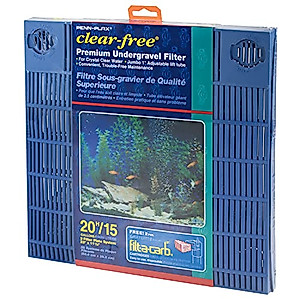 Penn-Plax Clear-Free Premium Under Gravel Aquarium Filter (UGF) – Freshwater and Saltwater Safe – Suitable for 15 – 20 Gallon Tanks