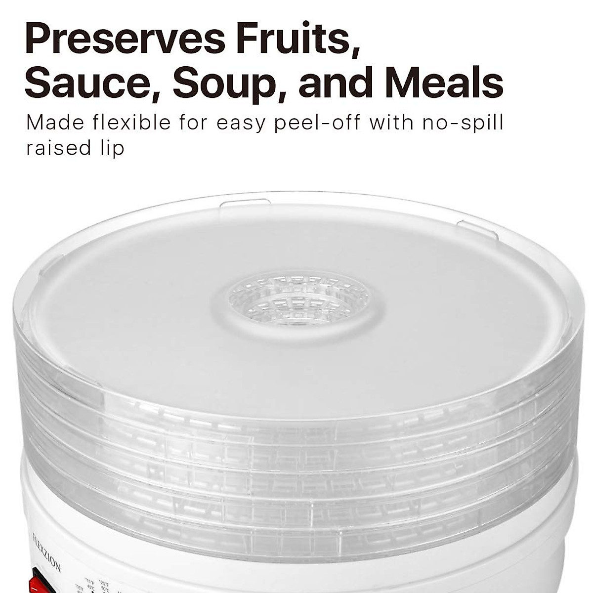 Flexzion Nonstick Fruit Leather Trays for Dehydrator, Fruit Roll Up for Food Dehydrator Machine (11 7/8 Inch) 2 Pack, Reusable Dehydrator Sheets for Dry Fruit Snacks Roll