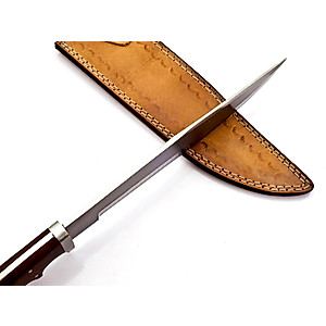 UK UNIQUE SHARP KNIVES D2 Stainless Steel BK-3046 Handmade 16.00 Inches Full tang Hunting Knife -Beautiful Rose Wood Handle