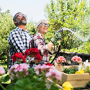 Garden Hose Nozzle,New Upgrade Hose Nozzle,8 Adjustable Watering Patterns Hose Sprayer Nozzle & Water Hose Nozzle, Hose Sprayer Suitable for Watering Plants/Washing Cars/Showering Pets (Grey)