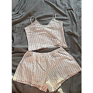 Sexy Two Piece Outfits for Women Y2k Clothing Summer Floral Pajamas Short Suit 2 Piece Outfit Brandy Melville Tank Top Shorts Set