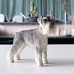 Animal Statues Schnauzer Statue Sculpture Simulation Animal Dog Statuette Figurine Model Modern Home Bedroom Study Living Room Decor Outdoor Garden Decoration Ornaments decorations for living room