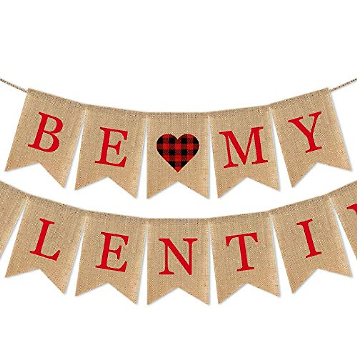 SWYOUN Burlap Be My Valentine Banner Happy Valentine's Day Party Supplies Garland Decoration