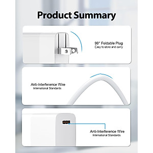 20W Fast Charger Fit for AirPods Pro 1 2 3 Gen, Fit for AirPods Max A2096, Fit for AirPods 1st/2nd/3rd Generation and 6.6Ft Charging Cable Wall Block Power Cord Adapter