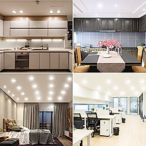 obstime 6 Pack 14W 4 Inch Ultra-Thin LED Recessed Lights Slim with Junction Box,2700K/3000K/4000K/5000K/6000K Selectable,High Brightness Eqv 150W, Dimmable Canless LED Recessed Light-IC Rated&ETL