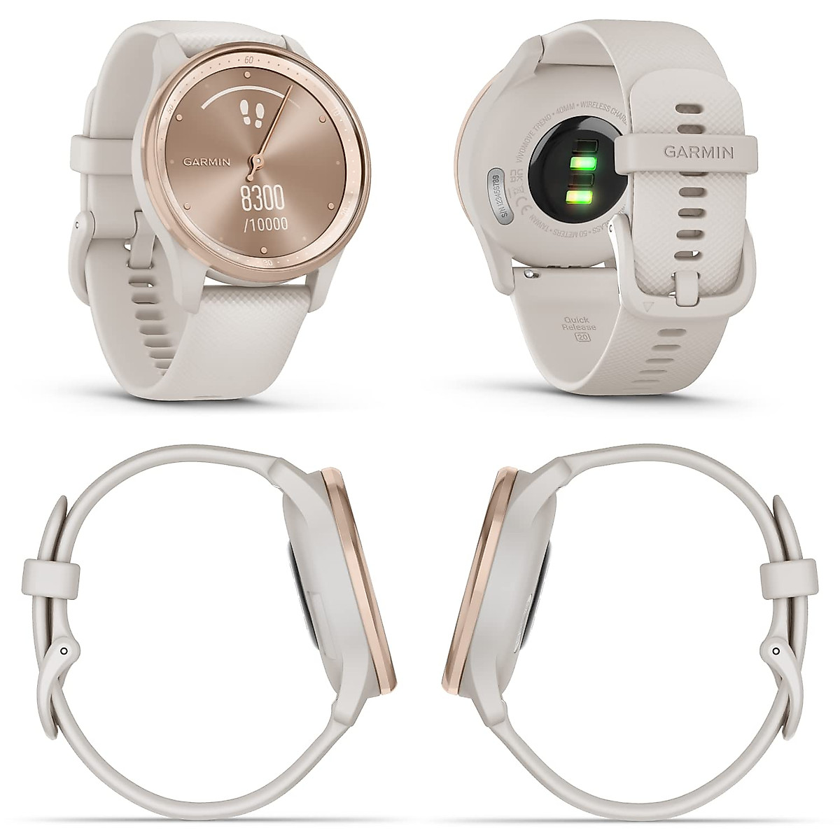 Wearable4U Garmin vivomove Sport, Hybrid Smartwatch, Health Features, Touchscreen, Black Energy Bundle