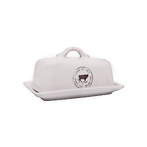 Stoneware Butter Dish with Cow Decal