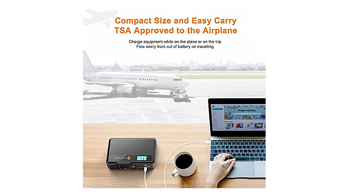 NOVOO 40000mAh Power Bank: 100W AC Portable Power Station