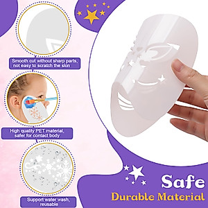 34+28Pcs Face Paint Stencils Kit, Suboyica 34 Pcs Plastic Facial Painting Stencils Reusable Body Paint Templates for Party Halloween Face Makeup Stencils With Brushes, Sponge, Stickers, Diamond