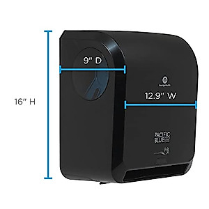 Pacific Blue Ultra 8" High-Capacity Automated Touchless Paper Towel Dispenser by GP PRO (Georgia-Pacific); Black; 59590; 12.9" W x 9" D x 16" H; 1 Dispenser