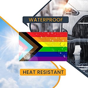 Magnet Me Up Flag Progress Pride Gay Pride Rainbow Flag Car Magnet Decal, 3x5 Inches, 2 Pack, Heavy Duty Automotive Magnet for Car Truck SUV, in Support of LGBTQ